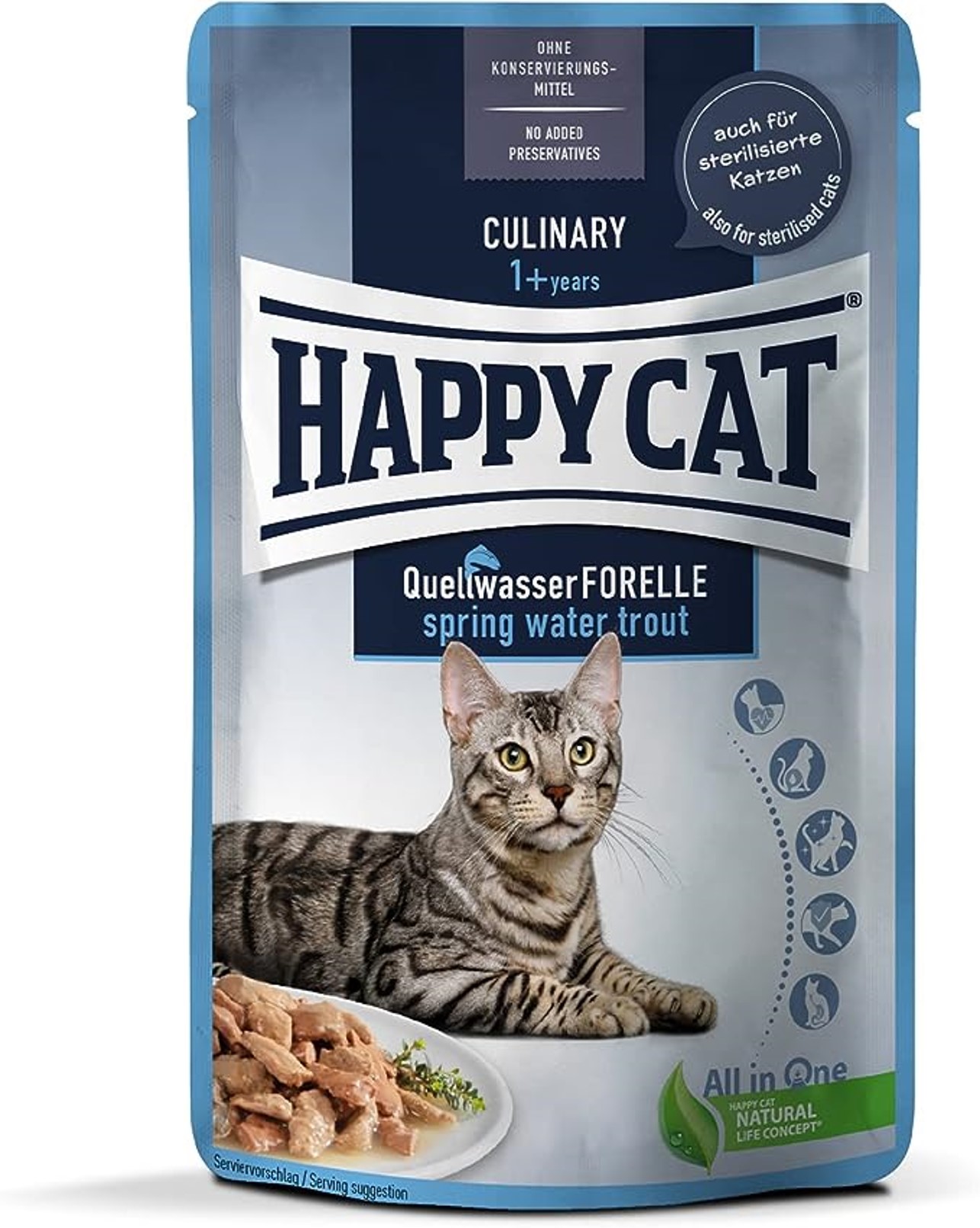 Happy Cat Wet MIS Culinary Spring-Water Trout 85g - haywani